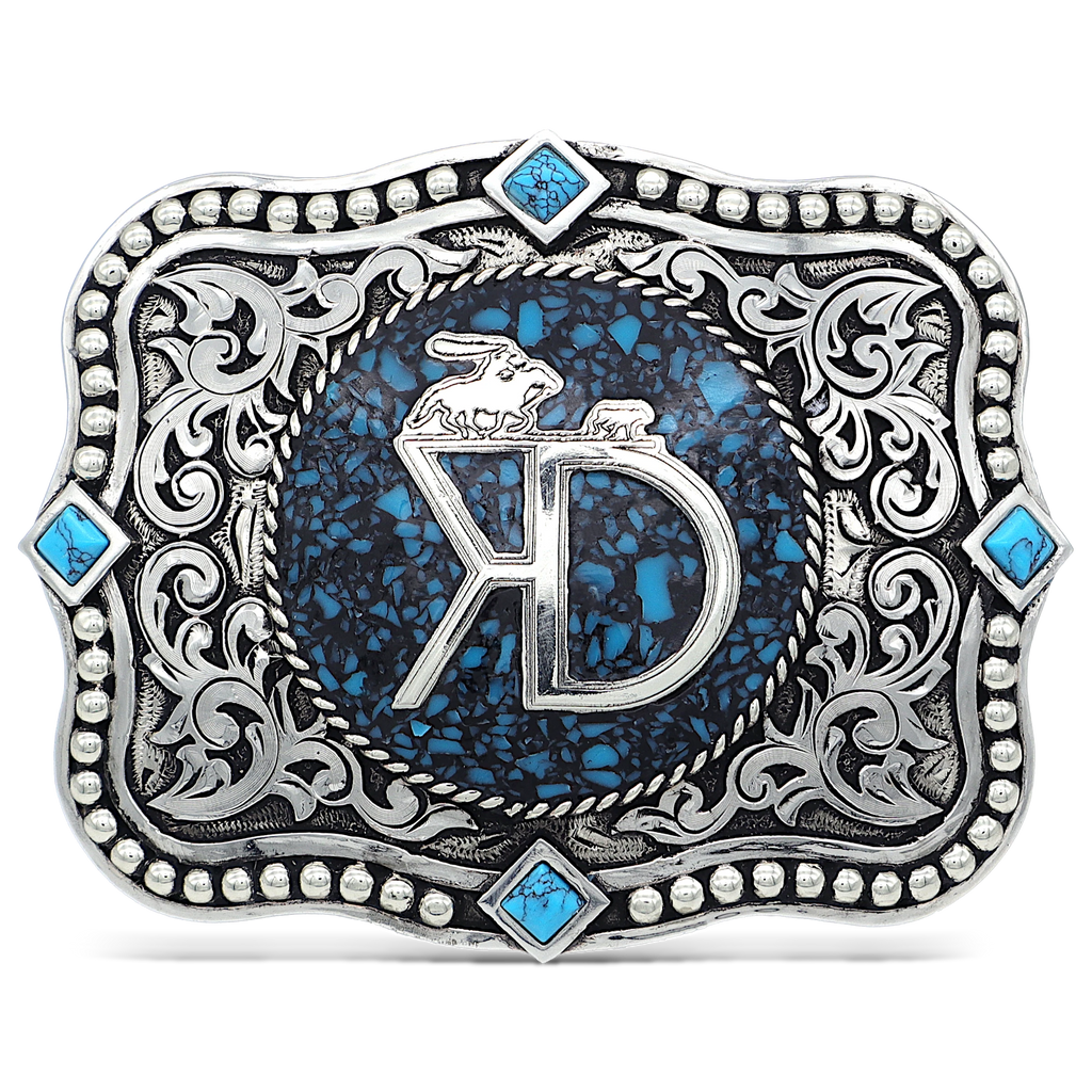 Crushed Diamond Custom Buckle – Cowboss Silversmiths
