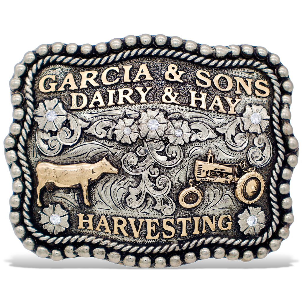 Platinum Garlands Custom Buckle – Cowboss Silversmiths