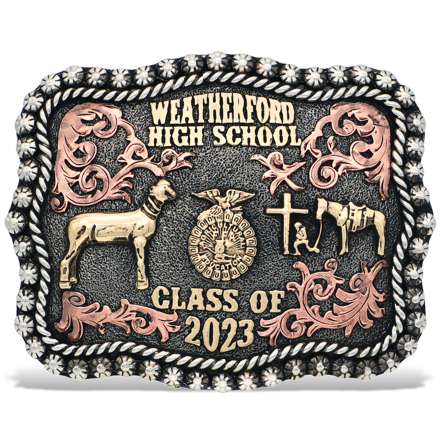 Custom Class Belt Buckles - Cowboss Silversmiths