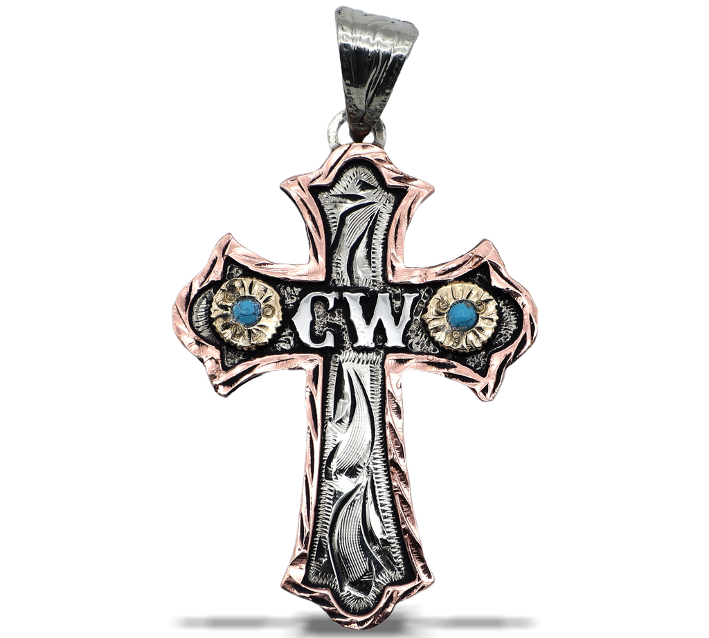 Sunburst Embrace Custom Cross Pendant – Cowboss Silversmiths